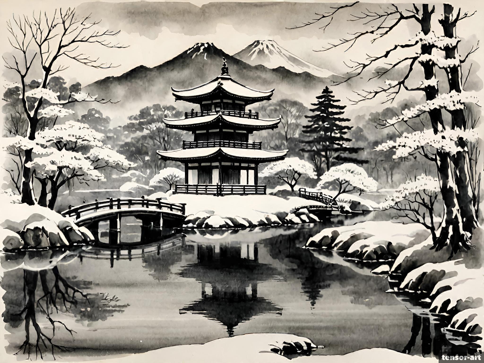 Japanese ink drawing - Tensor Art