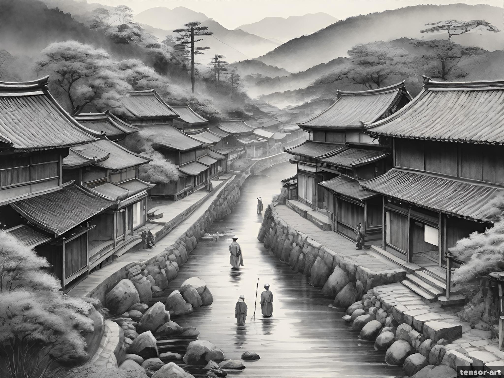 Japanese ink drawing - Tensor Art