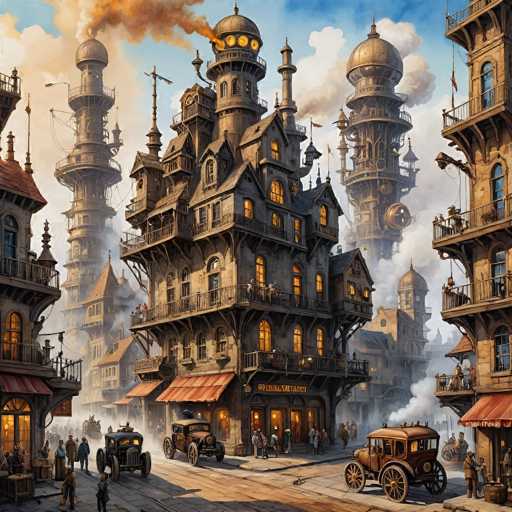 Steampunk cityscape - Tensor Art